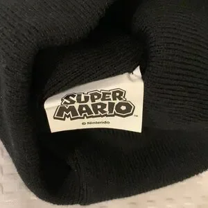 Nintendo | Accessories | Nintendo Black And Gray Kids Pom Beanie With ...